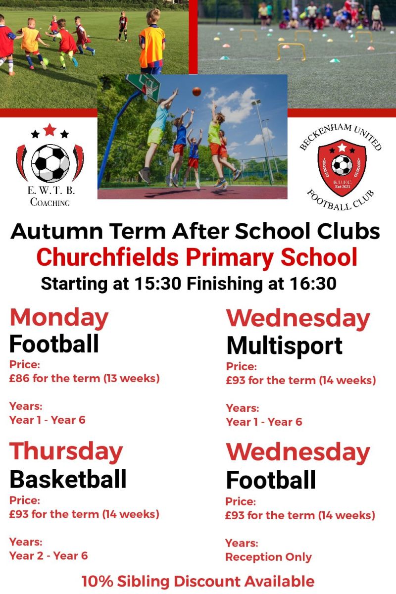Churchfields Primary School, Beckenham, Kent - Extra-curricular Clubs
